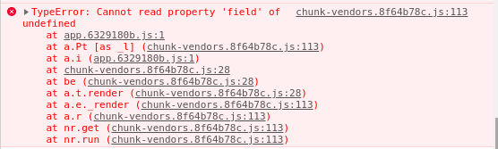 Getting "Cannot read property 'field' of undefined" error for all collection lists when I add ...
