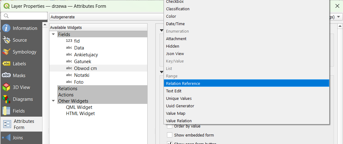 Problem With Widget Type In Attributes Form · Issue 51624 · Qgisqgis · Github