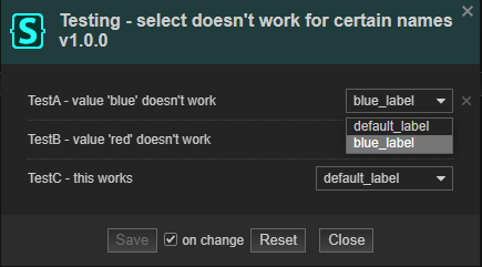 [Bug] select option having certain values (like "red", "blue") doesn't work · Issue #1539 ...