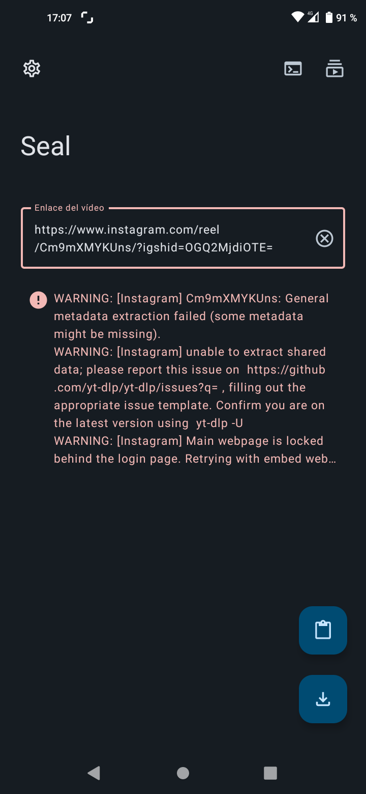 Seal doesn't work in Instagram. · Issue #541 · JunkFood02/Seal · GitHub