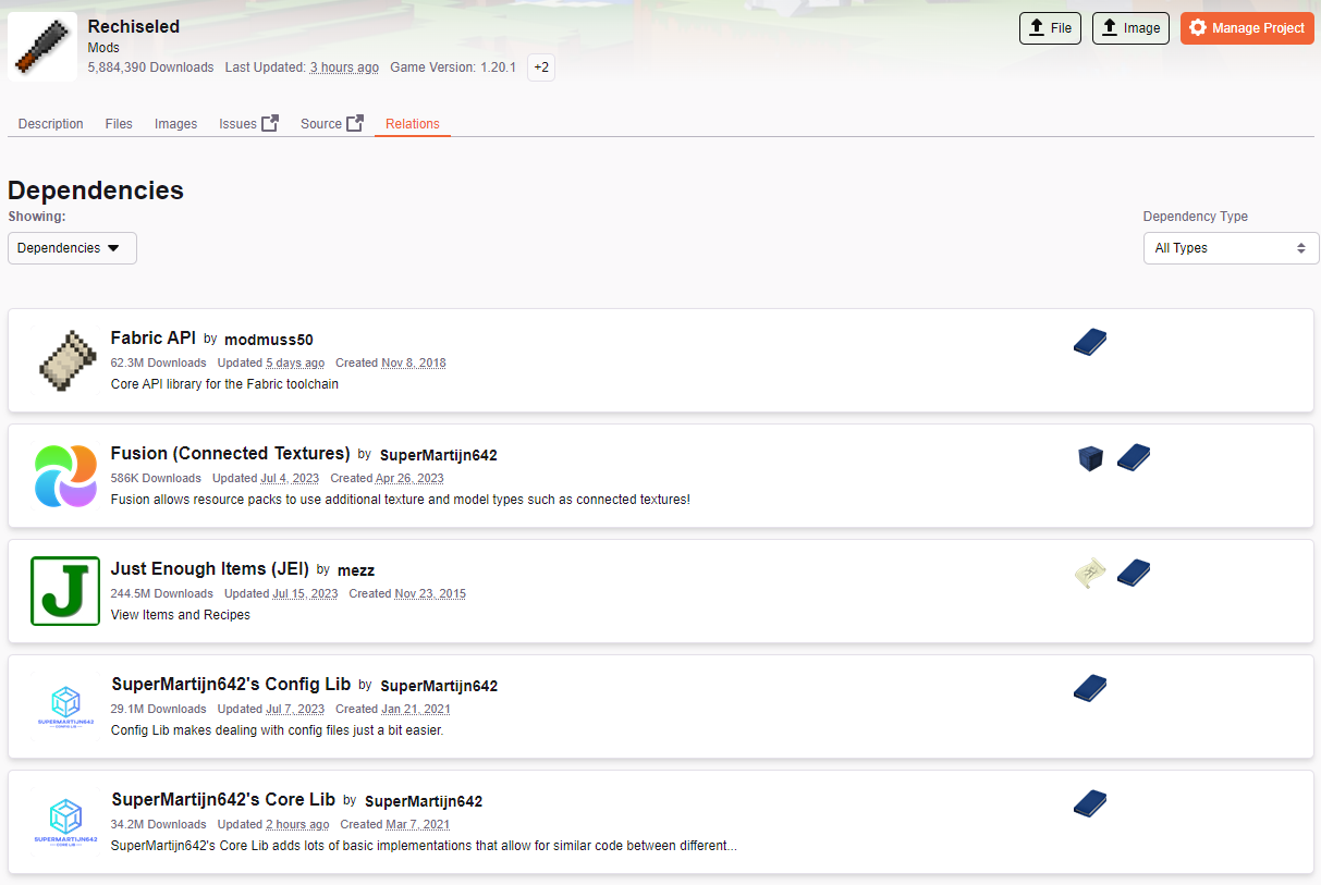 Rechiseled's Cureforge Page does not list it's Required Mod Libraries!!![Bug] ... · Issue #46 ...