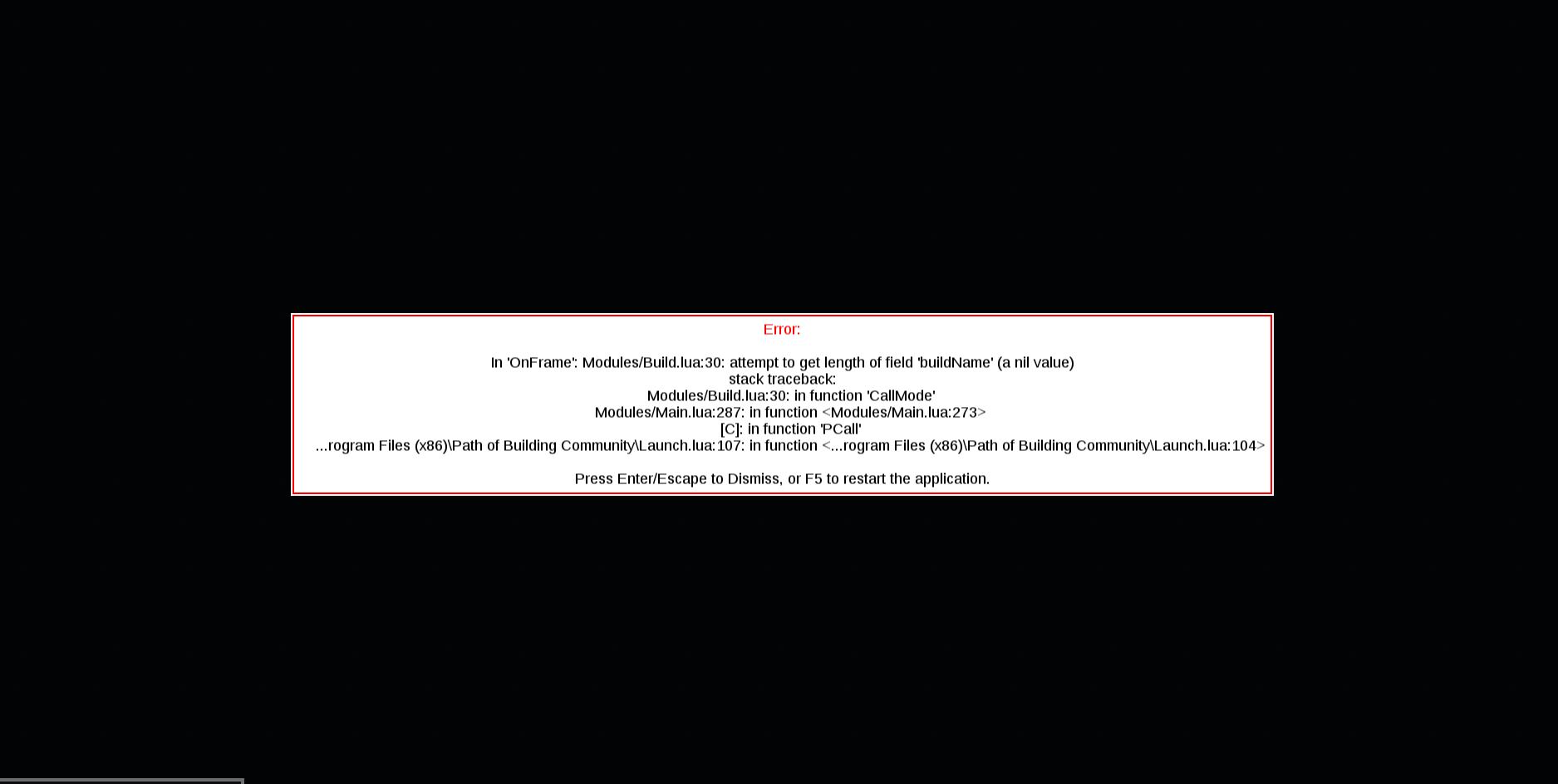 Error message shows whenever opening POB · Issue #5641 · PathOfBuildingCommunity/PathOfBuilding ...