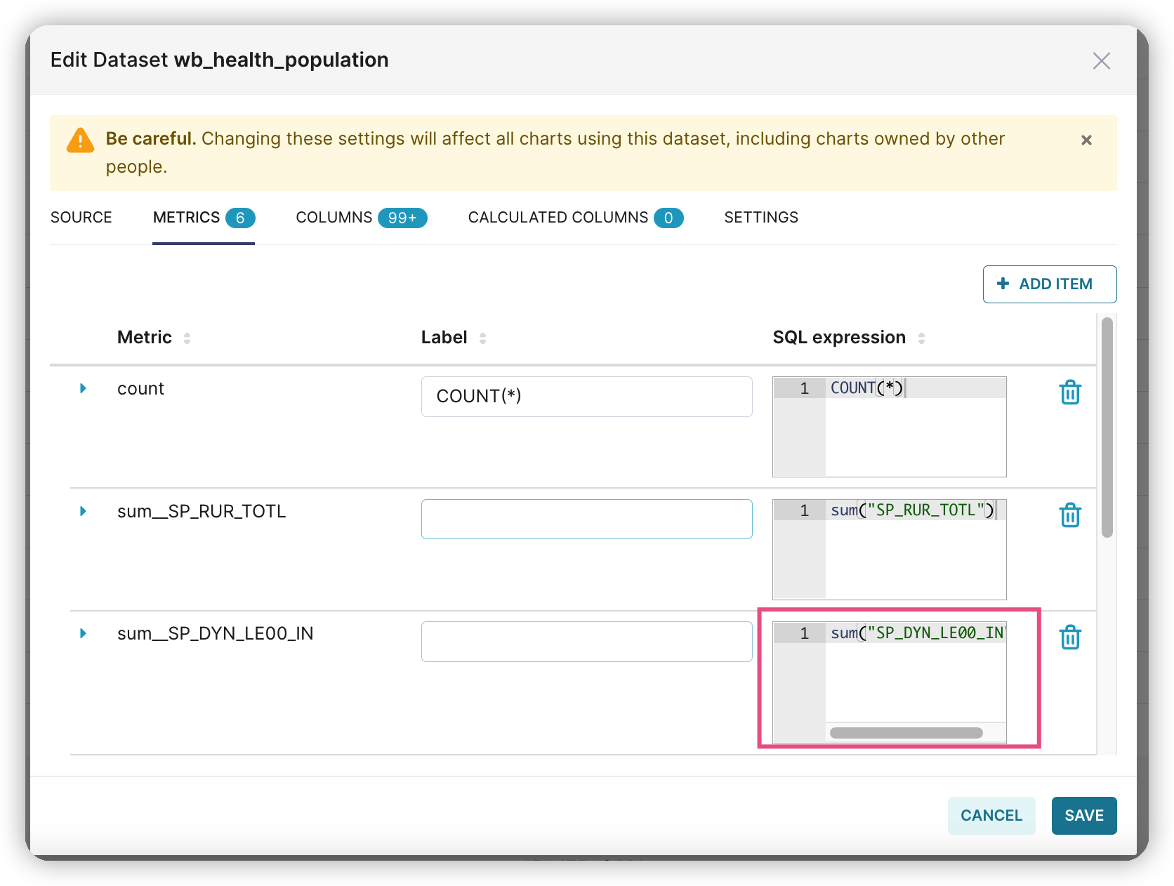 Dataset edit UI can't show all `SQL expression` content · Issue #20388 · apache/superset · GitHub