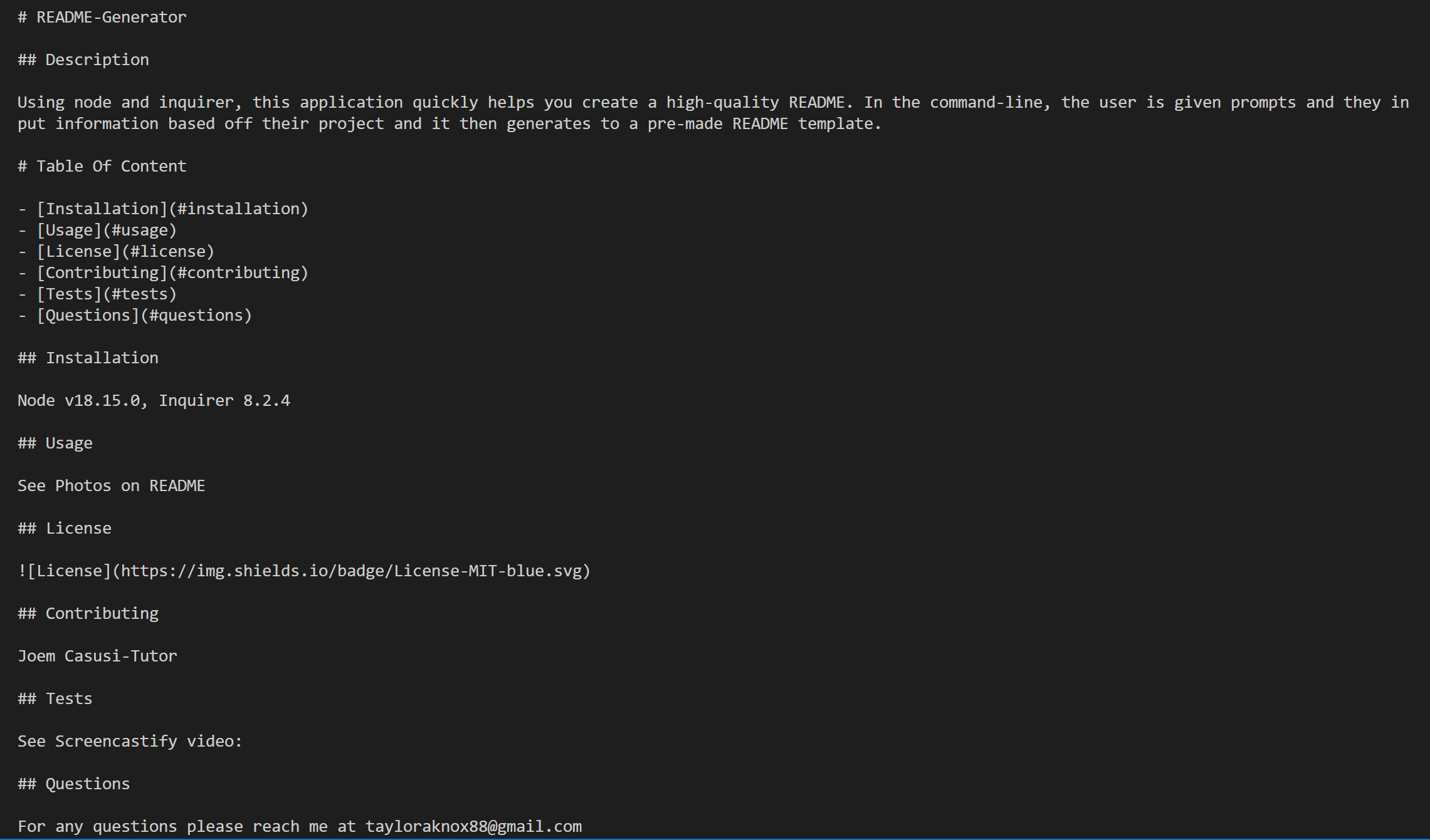 GitHub - knaxilla/README-Generator