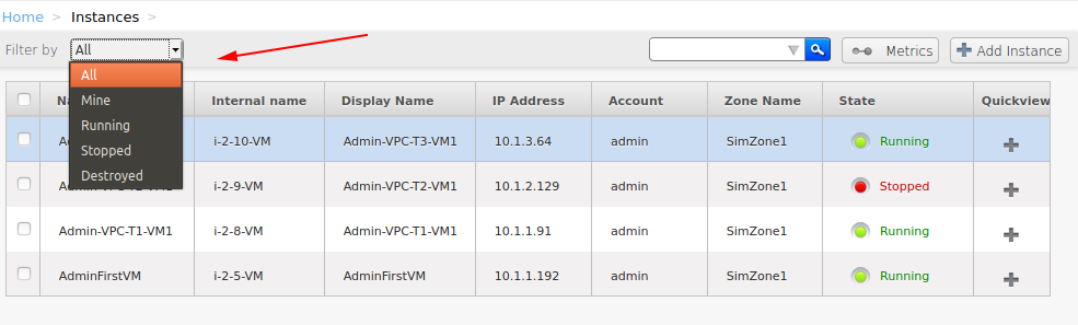 Bug Missing Instancevm Filter By Functionality · Issue 213 · Apachecloudstack Primate 9797