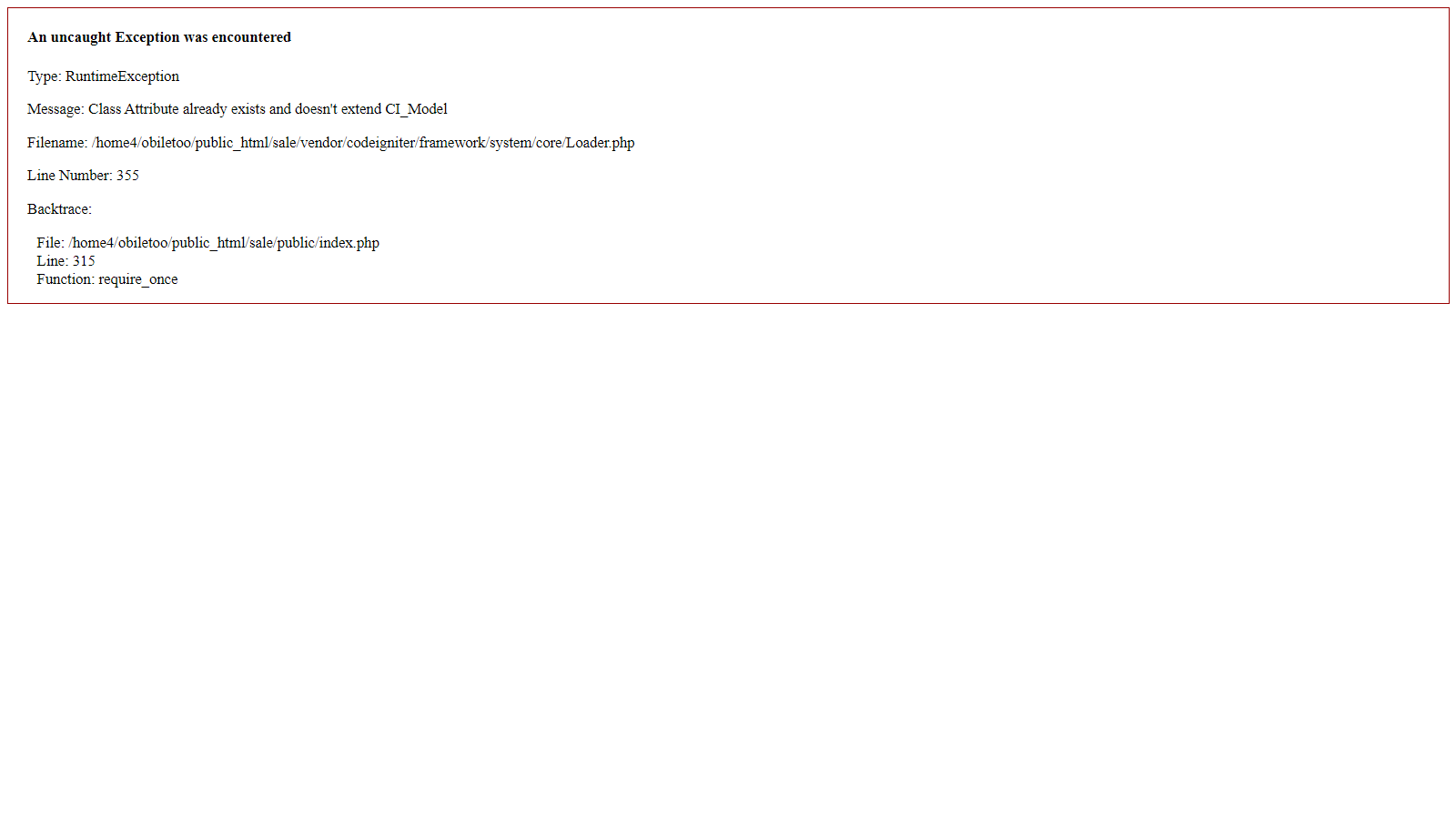 RuntimeException --Class Attribute already exists and doesn't extend CI_Model · Issue #3636 ...