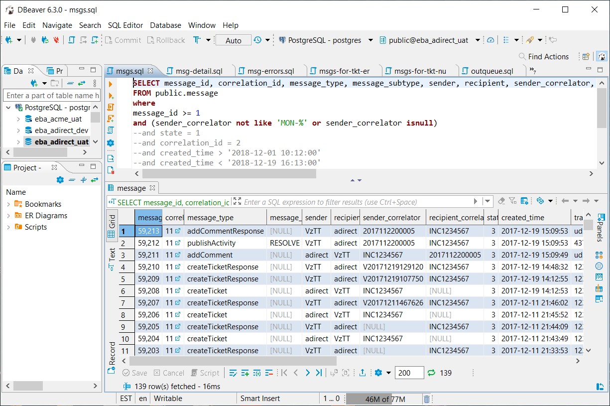 When switching back to a database in Navigator, the connection is lost ...