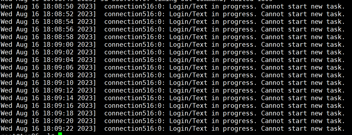 Login/Text in progress. Cannot start new task · Issue #424 · open-iscsi/open-iscsi · GitHub