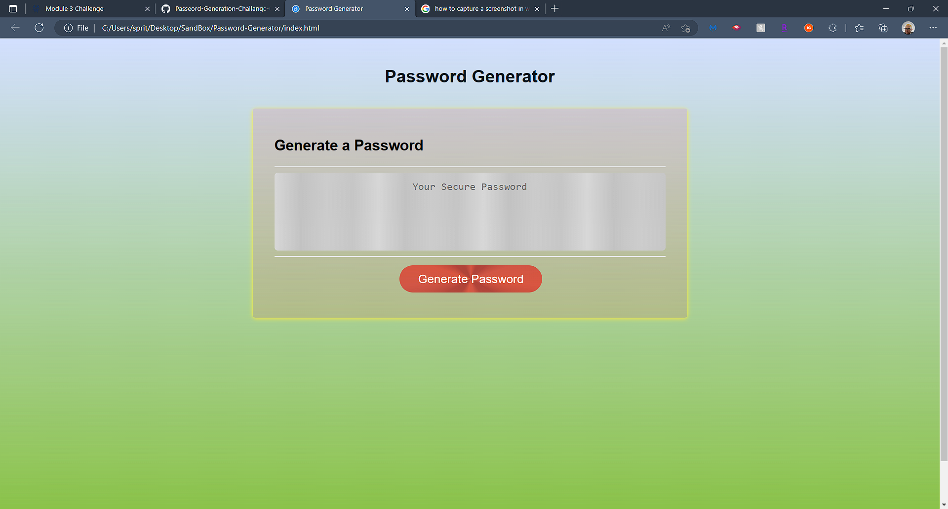 GitHub - SteviRoy/Password-Generator: JavaScript code for password generator Webpage