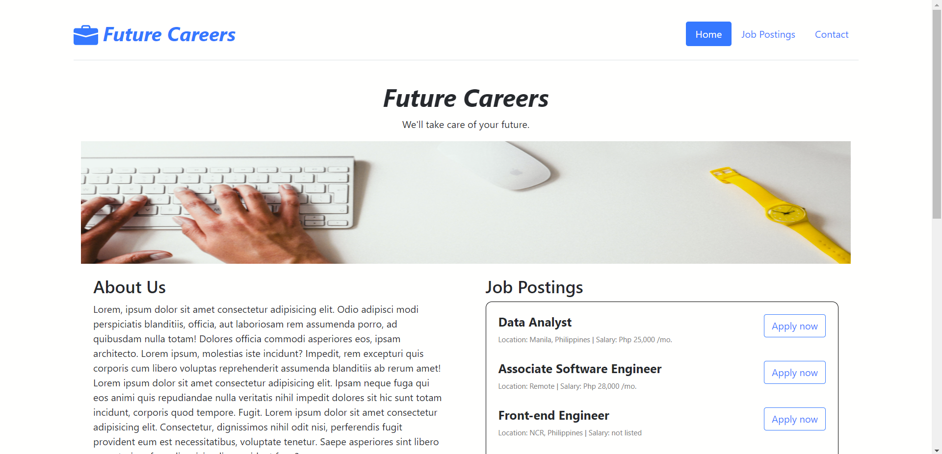 GitHub - galvez-mcj/careers-website: Flask Web Application styled with Bootstrap and with ...