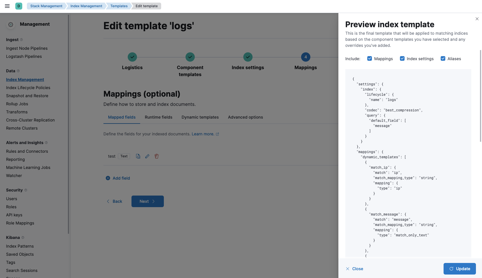 Composable Template Simulate Error When Index Pattern Matches Existing Template · Issue 59152