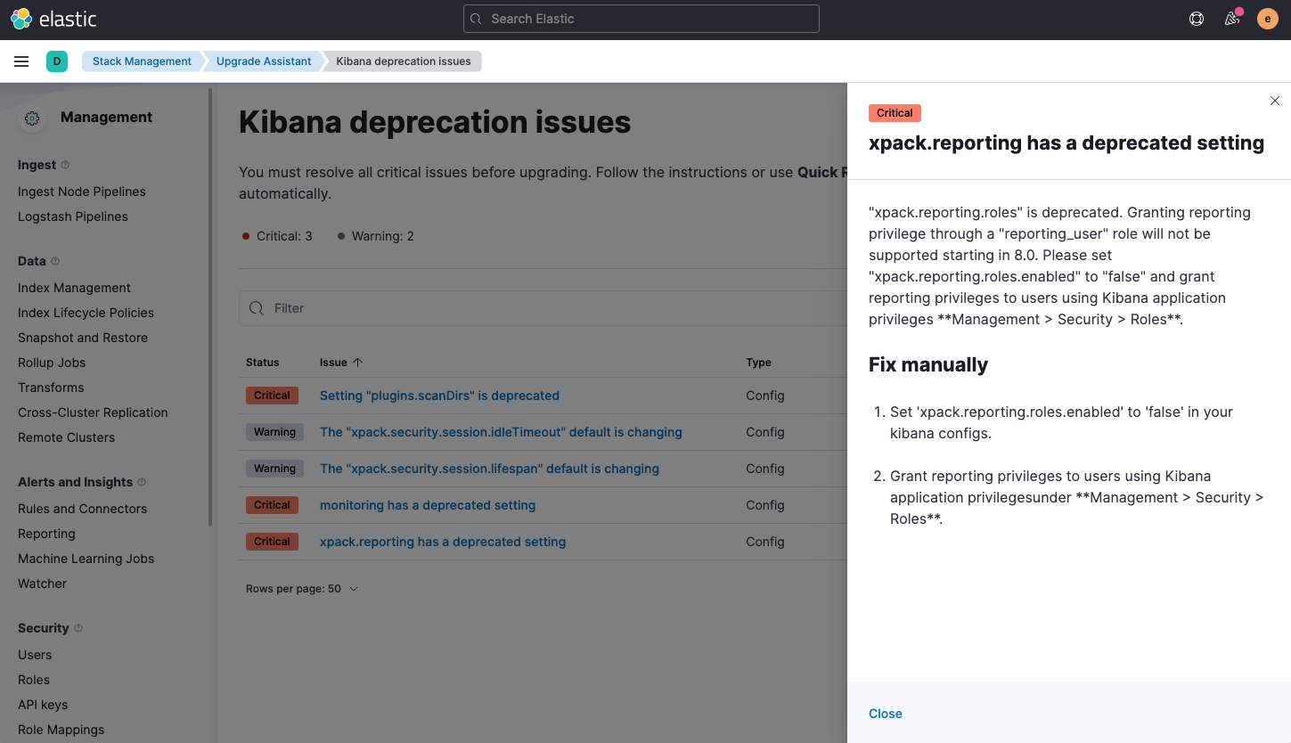 Remove xpack.reporting.roles from default cluster configuration in 7.16 · Issue #113346 ...