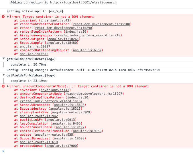 Reactdom Errors In Index Pattern Creation · Issue 16304 · Elastic 1236