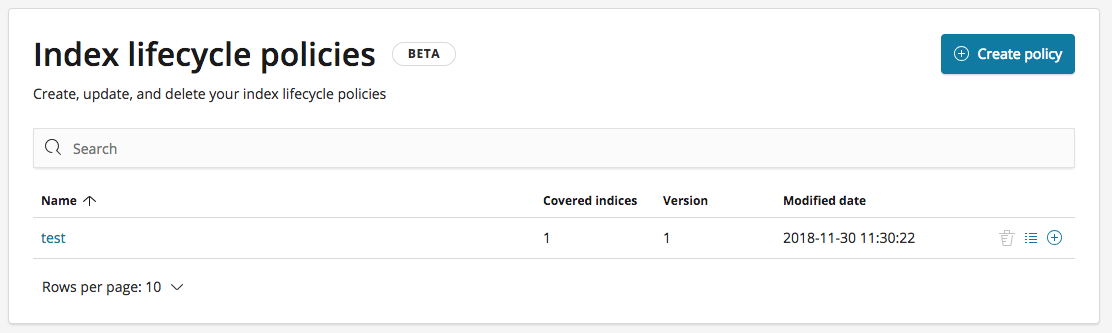 [ILM] Policy view page with actions · Issue #26492 · elastic/kibana · GitHub