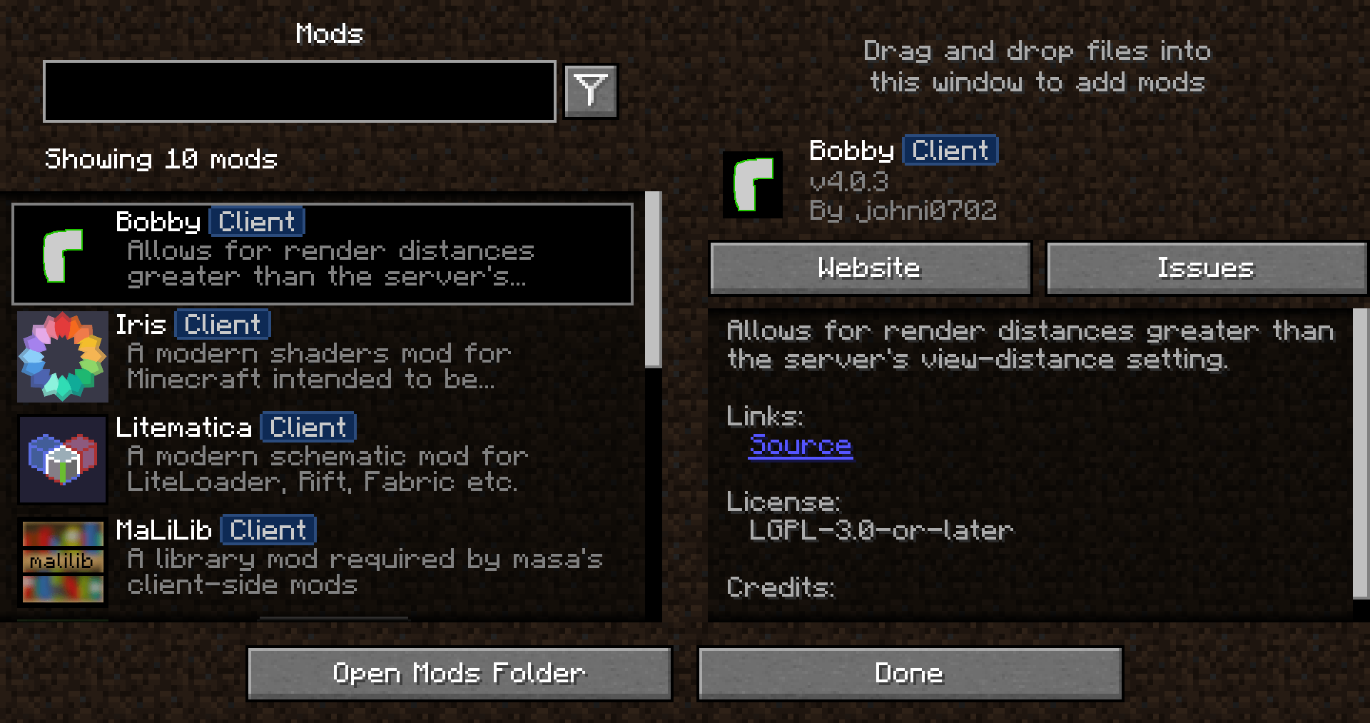 No in-game config menu (1.19.3) · Issue #139 · Johni0702/bobby · GitHub