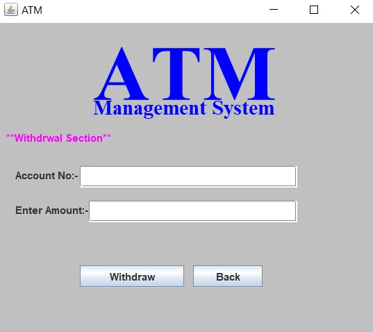 GitHub - ambadas2214/ATM-Management-System: In this project user first ...