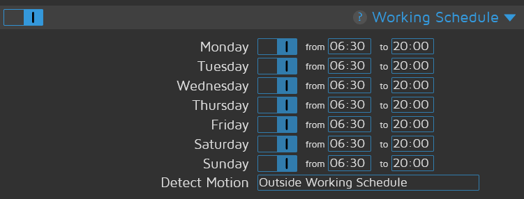 Working Schedule not Working · Issue #2988 · motioneye-project/motioneyeos · GitHub