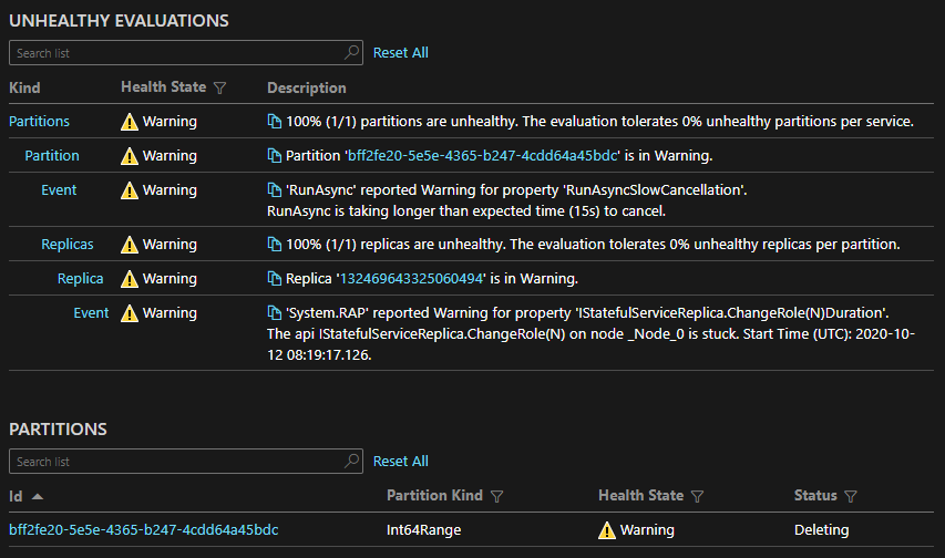 Deleting service or primary replica move causes service to get stuck in ...