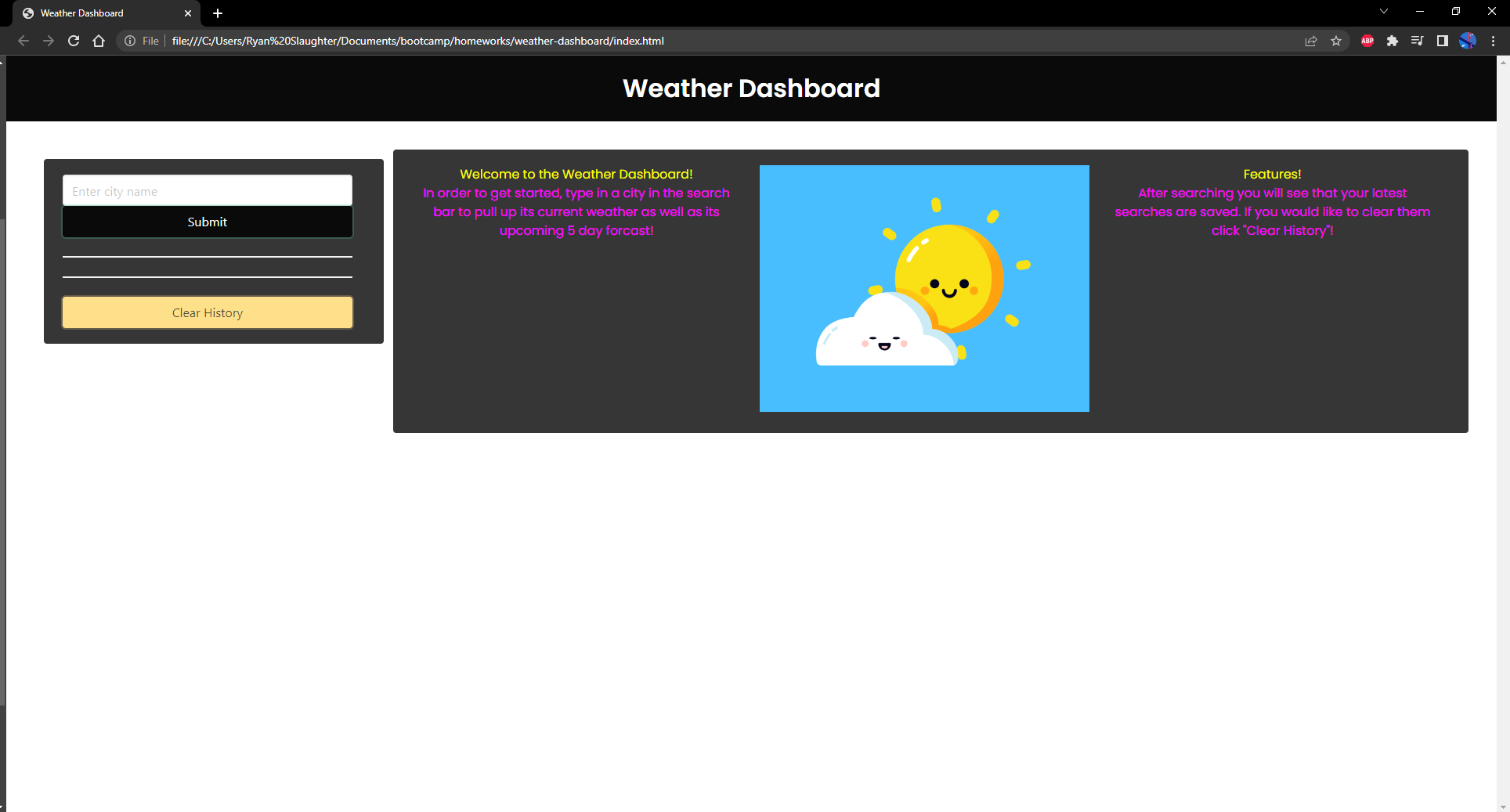 GitHub - rslaughter12/Weather-Dashboard