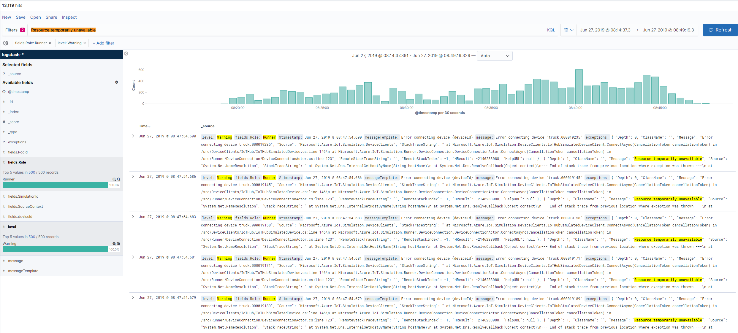 System.Net.Internals.SocketExceptionFactory+ExtendedSocketException: Resource temporarily ...