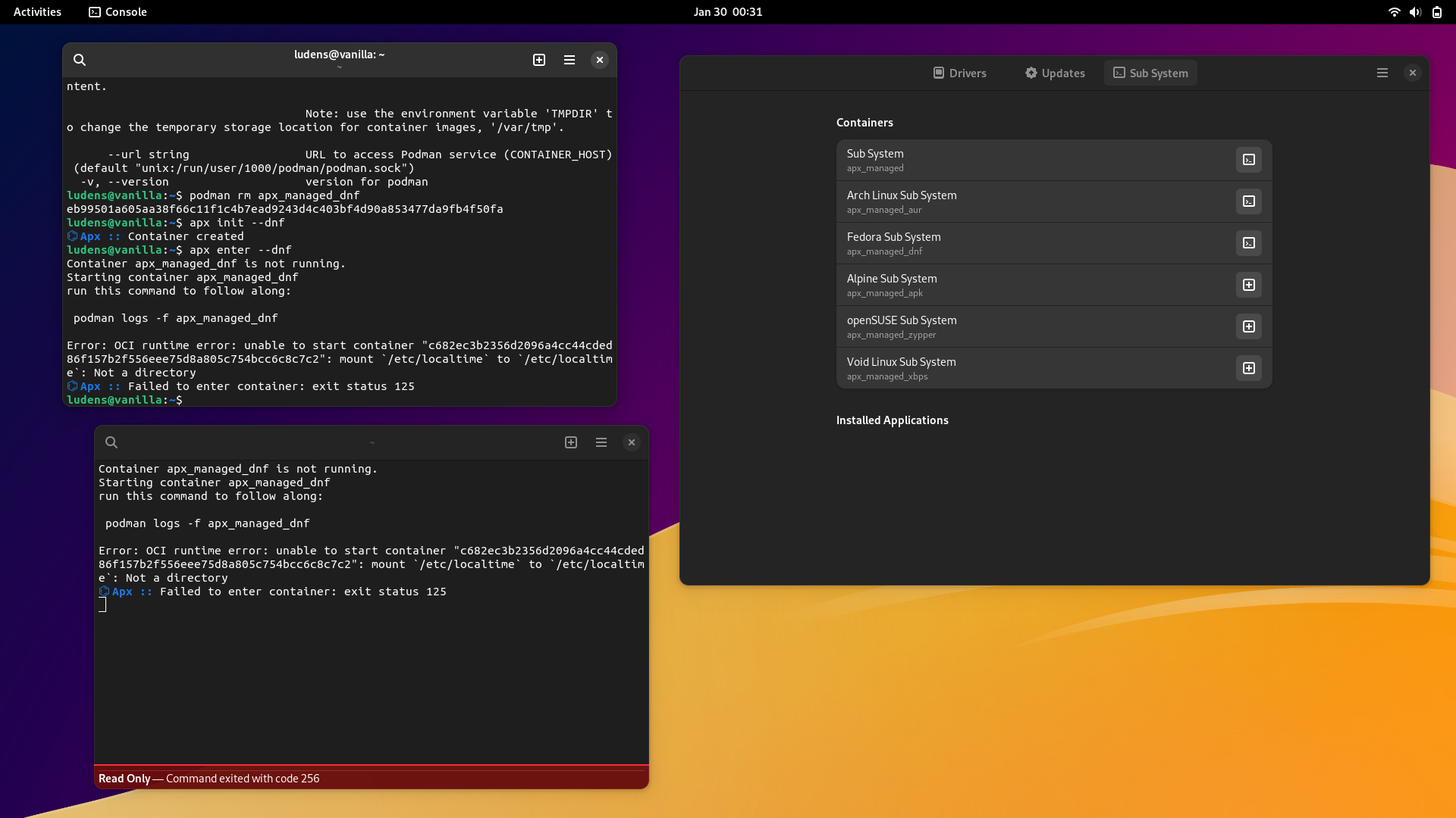 Sub System apx_managed code 256? · Issue #101 · Vanilla-OS/vanilla-control-center · GitHub