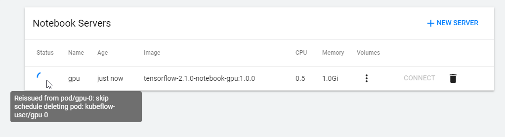MiniKF Notebook server with GPU not starting · Issue #5189 · kubeflow/kubeflow · GitHub