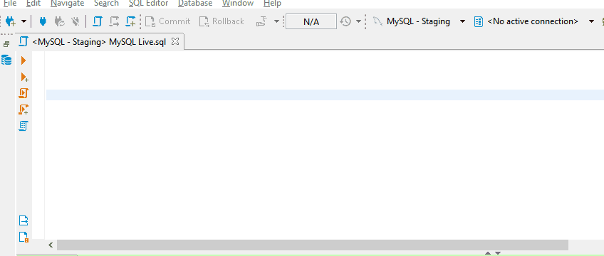 Active datasource and active schema on toolbar not updating when a different database connection ...