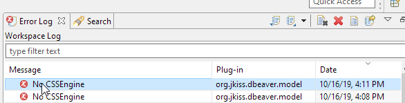 Active datasource and active schema on toolbar not updating when a different database connection ...