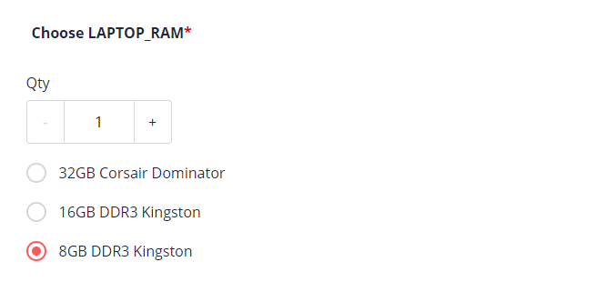 Add Quantity on Attribute Level to simple Radiobutton component and ...