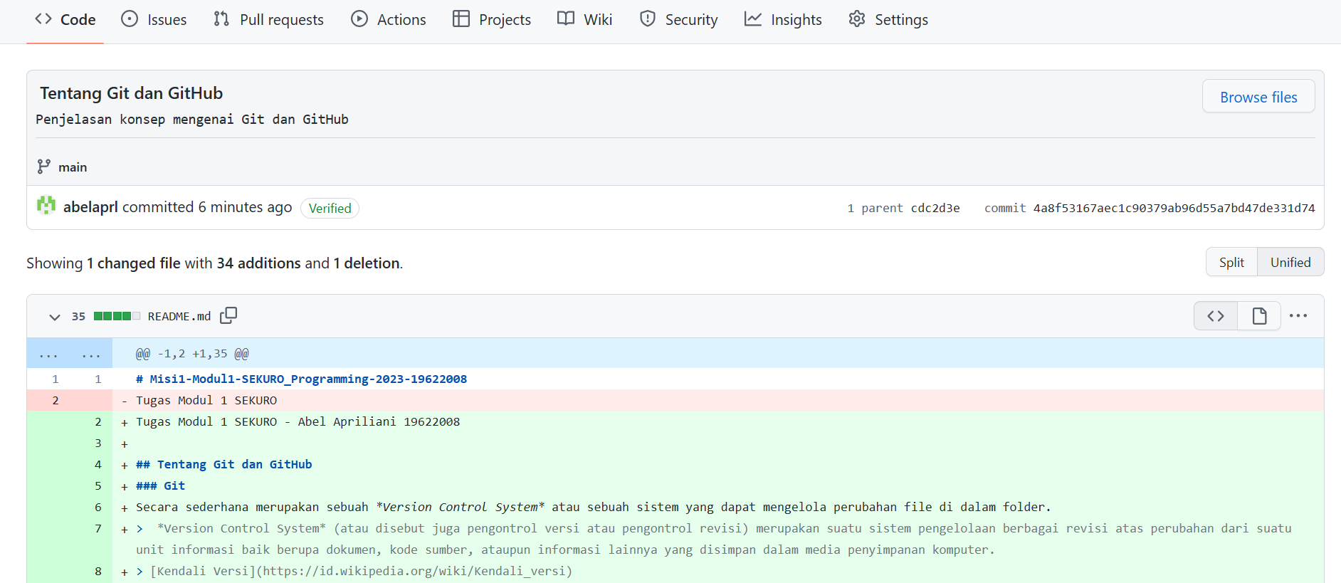 GitHub - abelaprl/Misi1-Modul1-SEKURO_Programming-2023: Tugas Modul 1 SEKURO