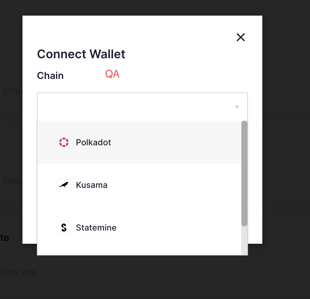 Connect Wallet Chain selection should be identical to voting site · Issue #127 · opensquare ...