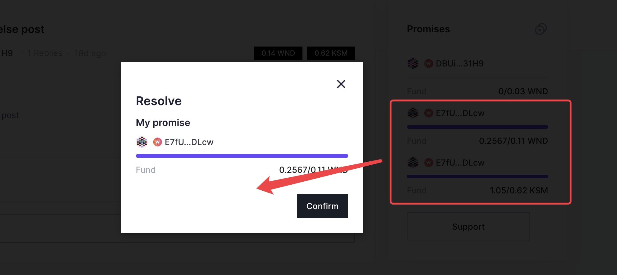Resolve modal should show all kinds of promises · Issue #417 · opensquare-network/paid-qa · GitHub