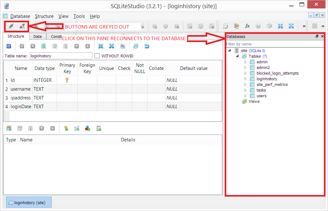 Studio doesn't reconnect to the database after closing and reopening it ...