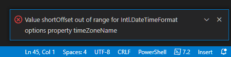 Value shortOffset out of range for Intl.DateTimeFormat options property ...
