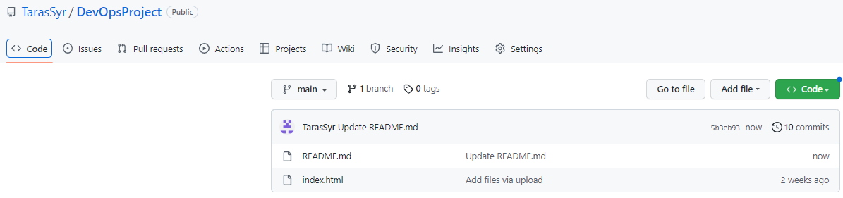 GitHub - TarasSyr/DevOpsProject