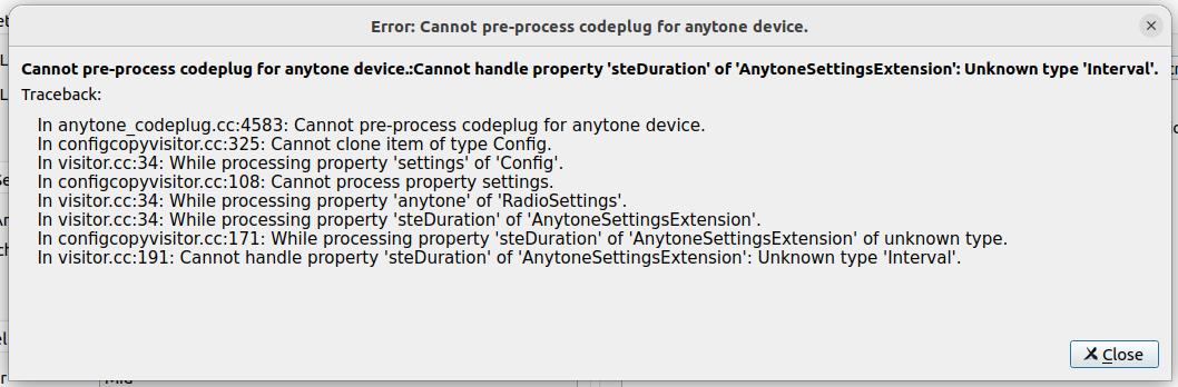 Error when writing Anytone codeplug with current github version (gd73 branch) · Issue #383 ...