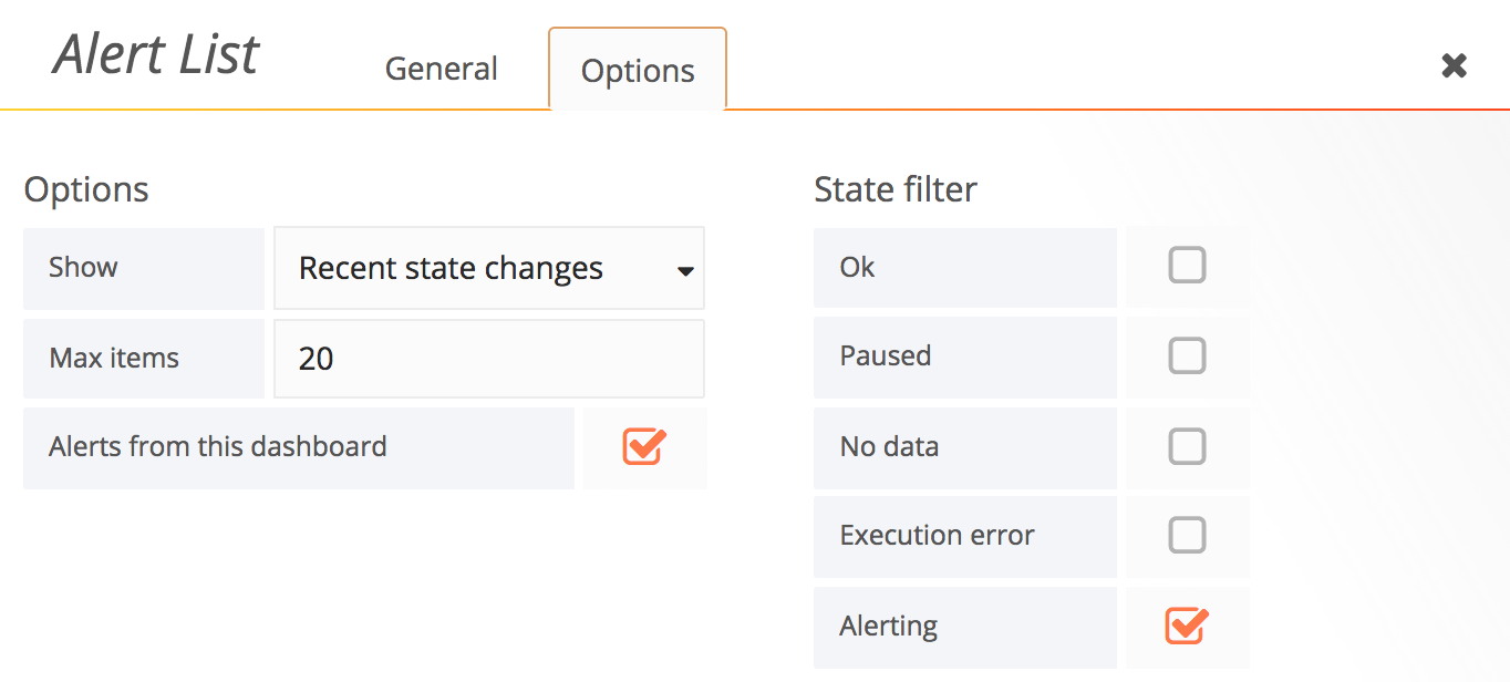 Alert List panel options not working as expected · Issue #9946 · grafana/grafana · GitHub