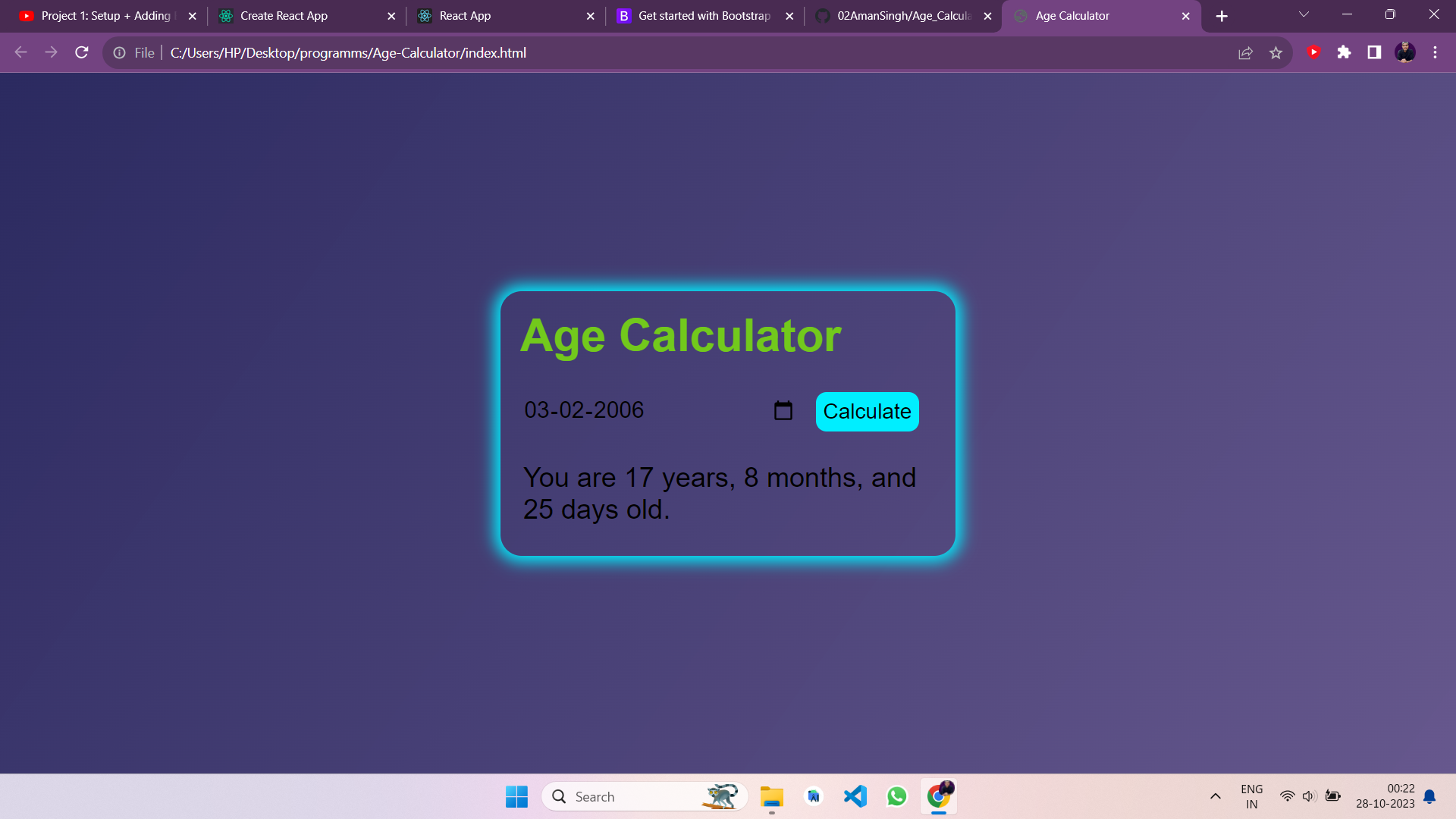 GitHub - 02AmanSingh/Age_Calculator