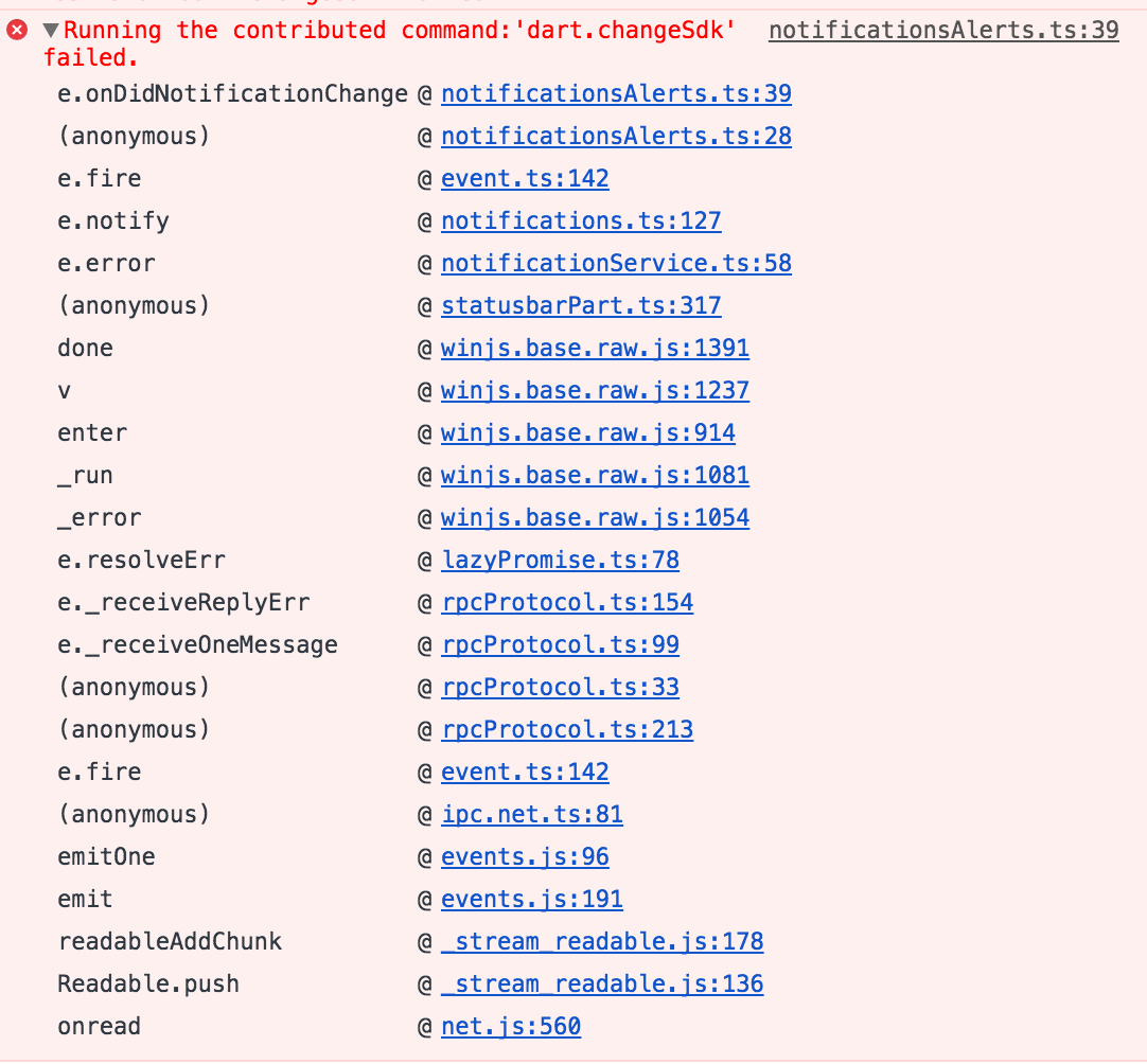Running the contributed command:'dart.changeSdk' failed. · Issue #697 · Dart-Code/Dart-Code · GitHub