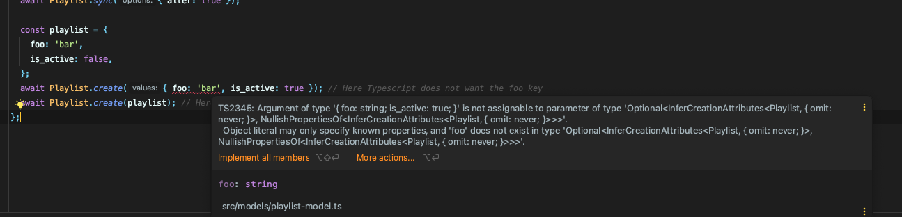 Model.create() does not enforce consistently parameters type · Issue #15680 · sequelize ...