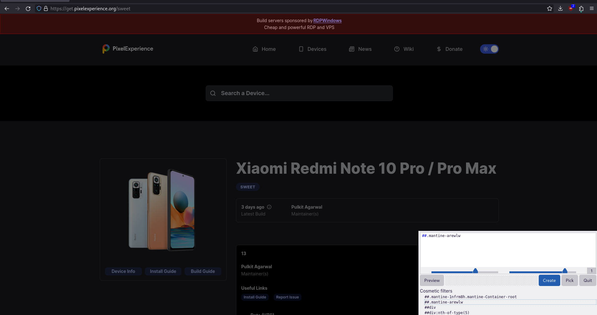 Header Ad In Pixel Experience Website Not Blocked · Issue 17446 · Easylist Easylist · Github