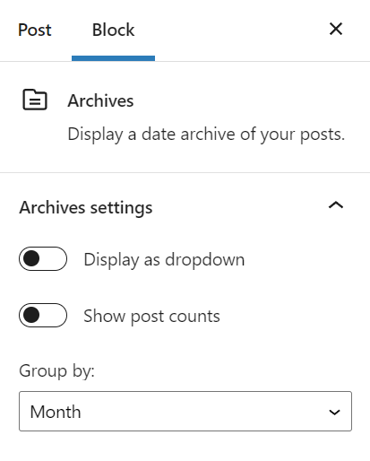 [helphub] Archives Block · Issue 268 · Wordpress Documentation Issue Tracker · Github