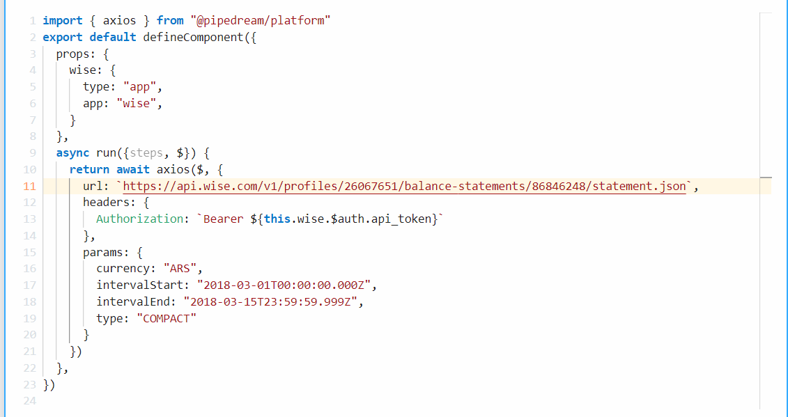 [ACTION] Wise get Balance statement · Issue #5463 · PipedreamHQ/pipedream · GitHub