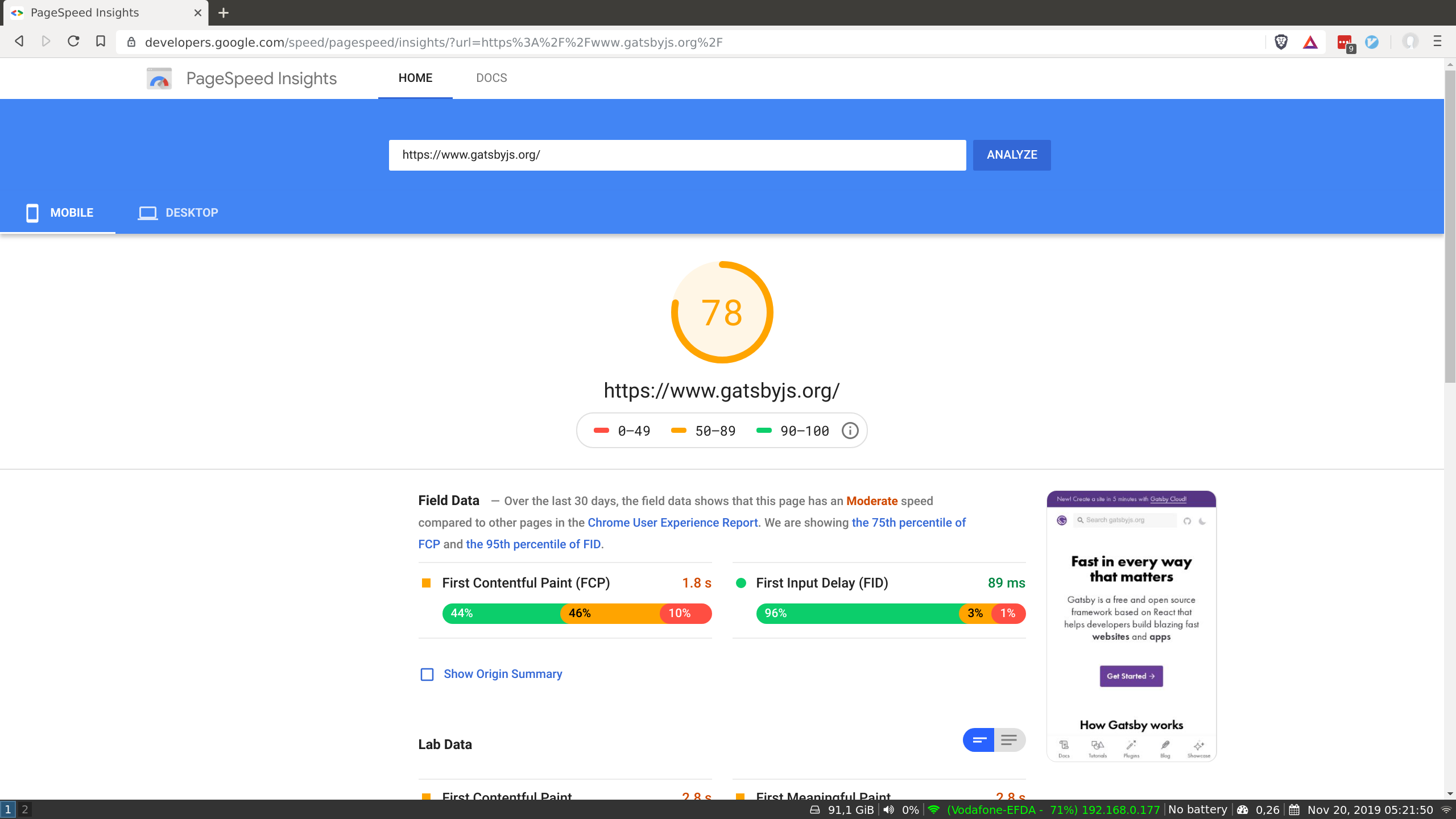 Blazing fast claims may be overstated · Issue #19668 · gatsbyjs/gatsby · GitHub