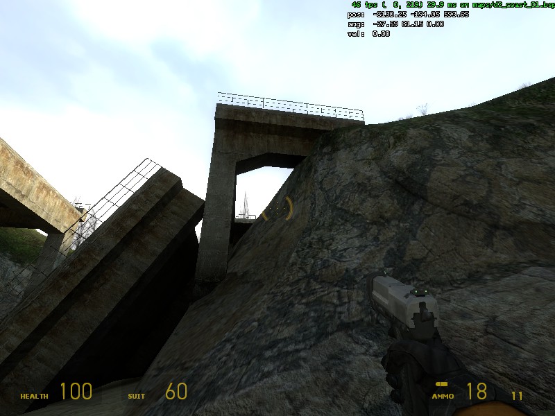 [HL2] No texture on underside of part broken bridge with the gravel ...