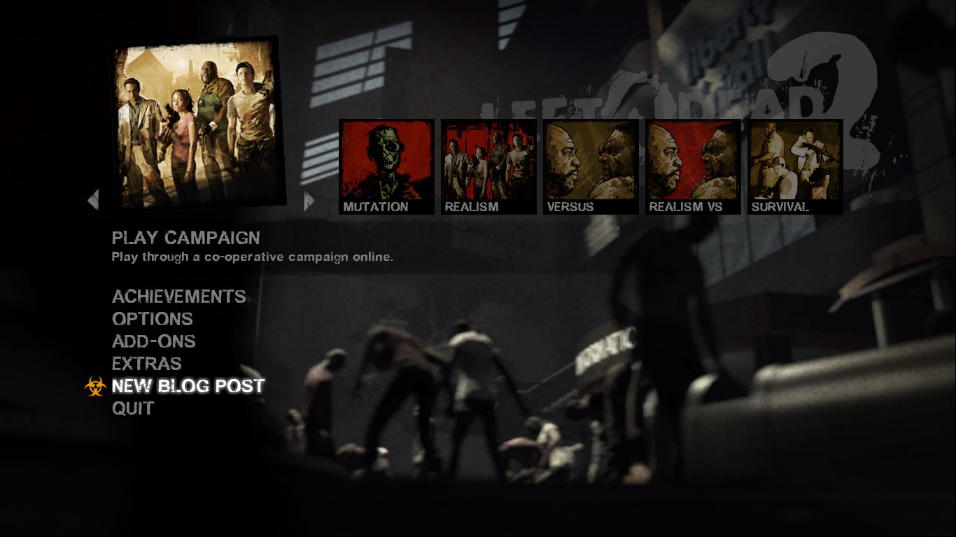 [L4D2] Blog Post entry in the main menu indicates there is a new post ...