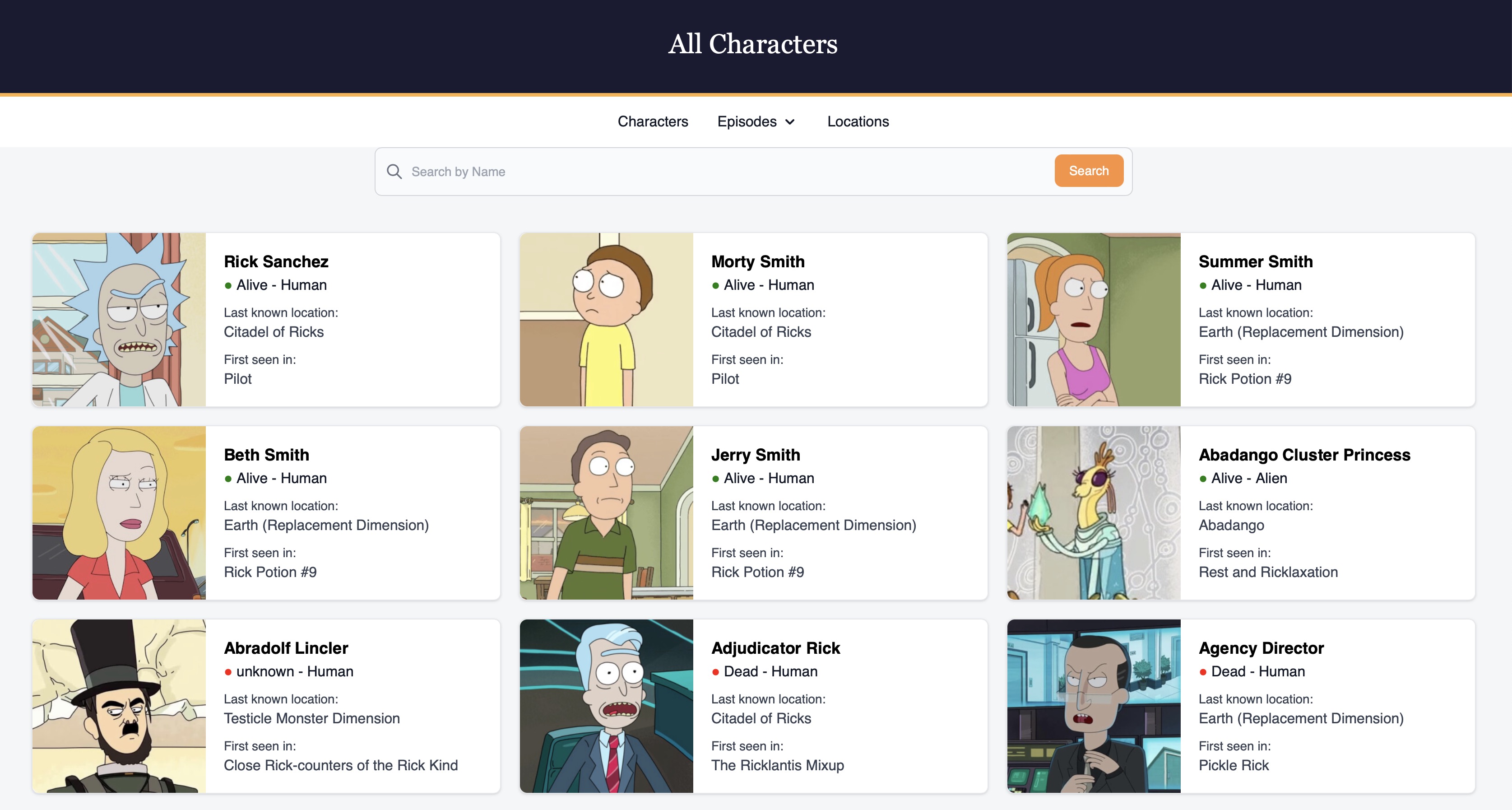 GitHub - JanisTensons/rick-and-morty
