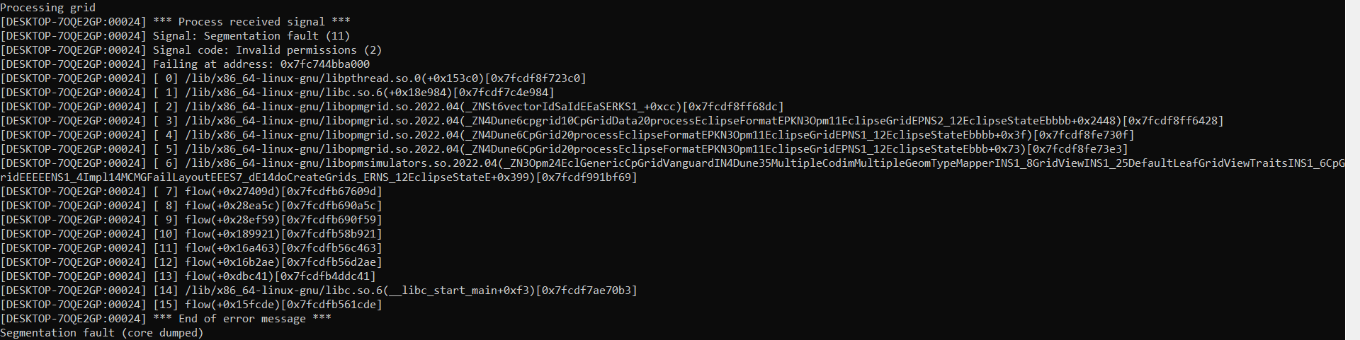 Core Dumped · Issue 4504 · Opmopm Simulators · Github