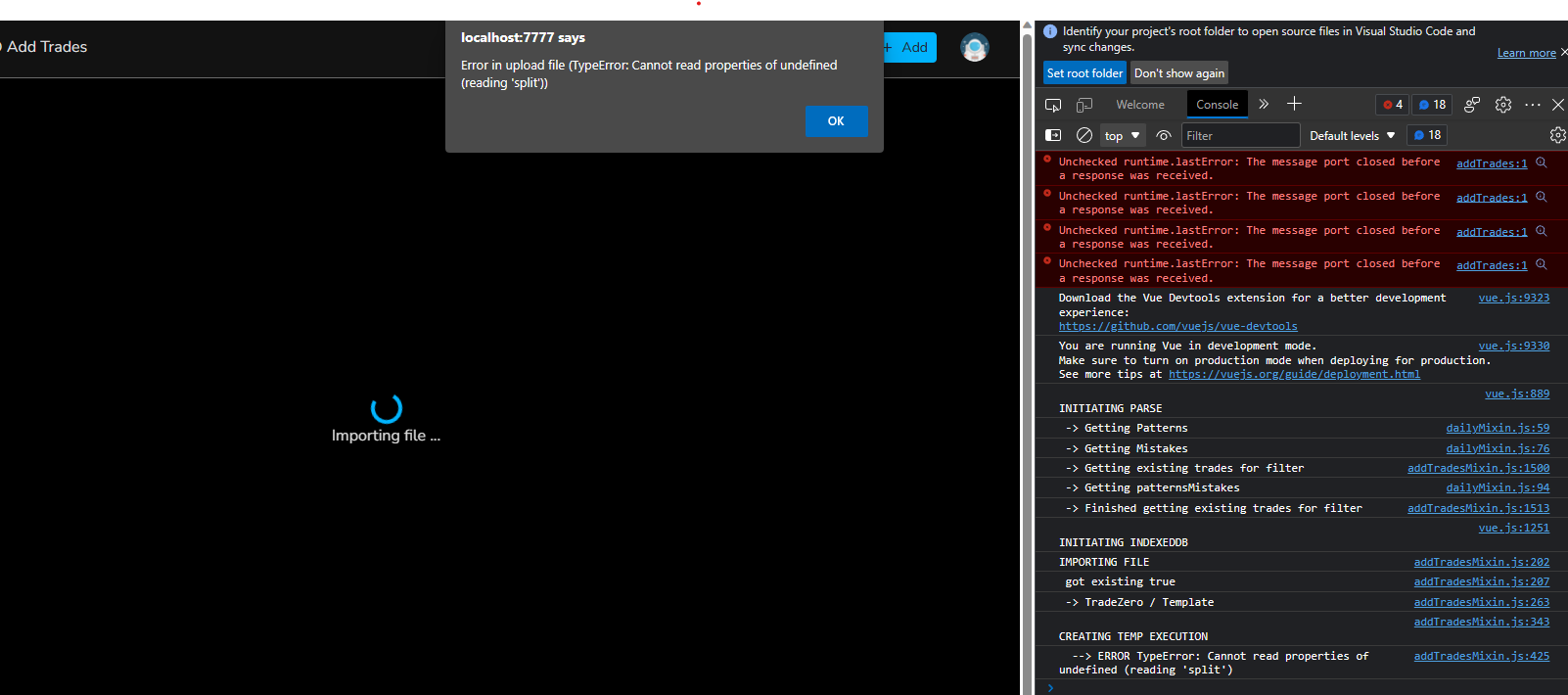 Error while importing trade csv template · Issue #43 · Eleven-Trading/TradeNote · GitHub