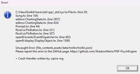 Json Error · Issue 11828 · Shadowmariofnf Psychengine · Github